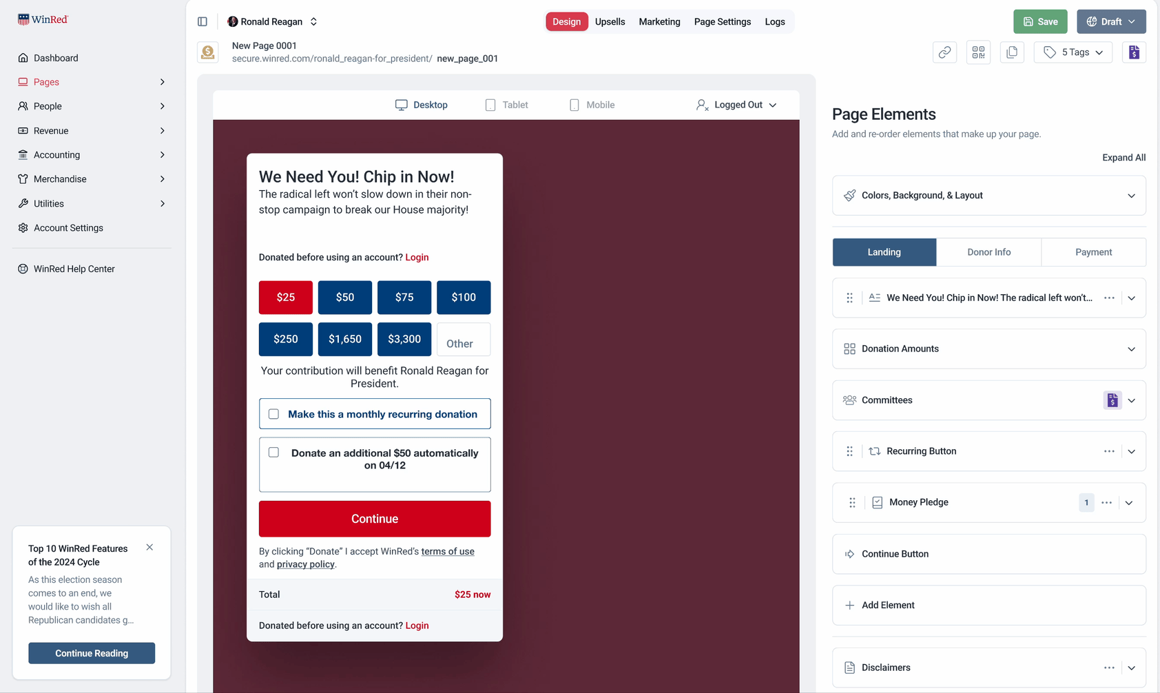 Introducing WinRed’s All-New Page Builder: Simpler, Faster, Smarter Fundraising