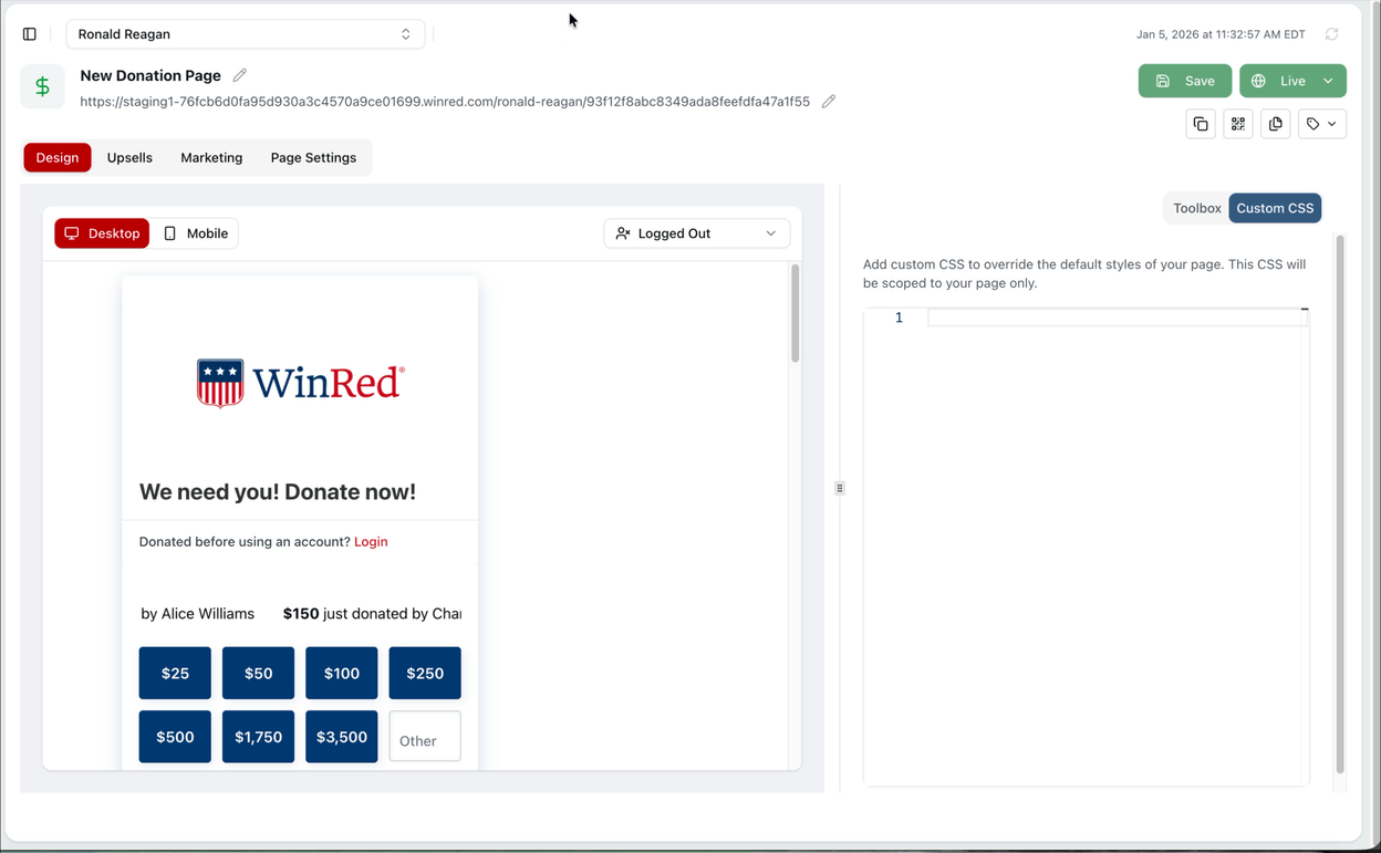 WinRed Launches Beta of New Page Builder & Portal