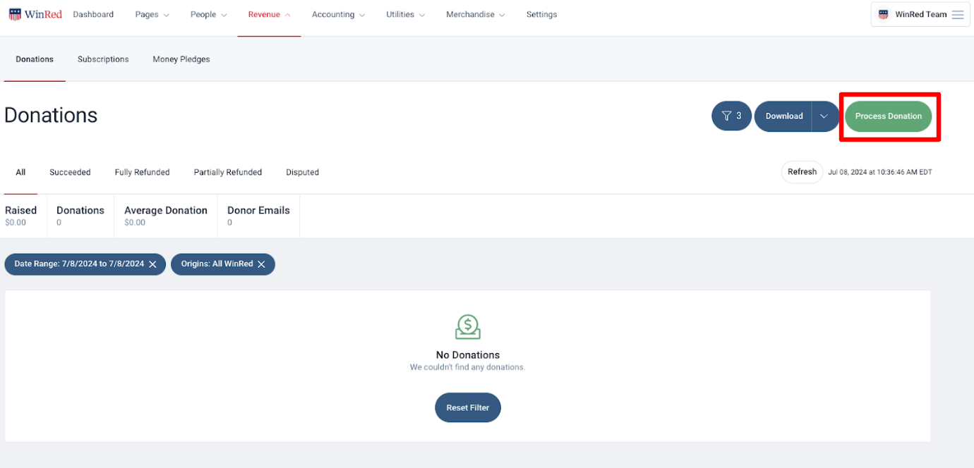 Process Donations Directly in Your WinRed Account with Virtual Terminal