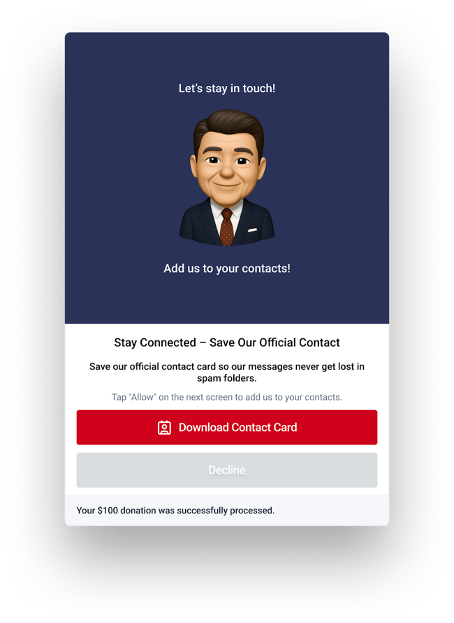 Contact Card Upsell: Keep Your Donors Connected Without the Spam Risk
